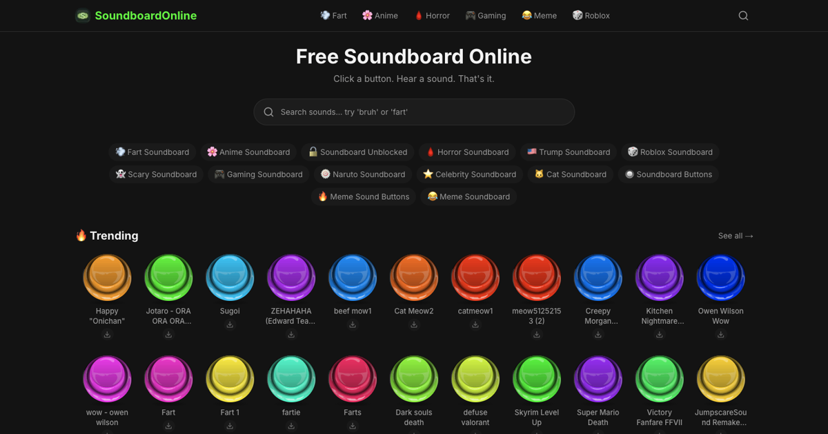 Free Soundboard Online - Meme Sound Buttons | SoundboardOnline